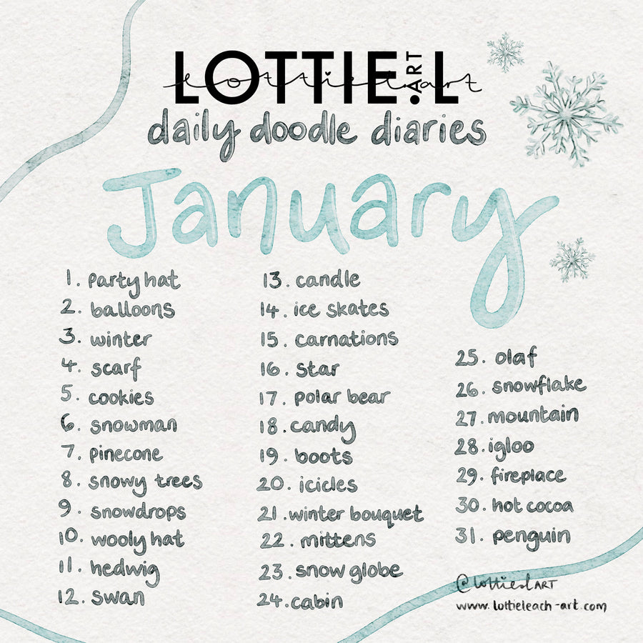 January - Daily Doodle Diaries – Lottie.L Art